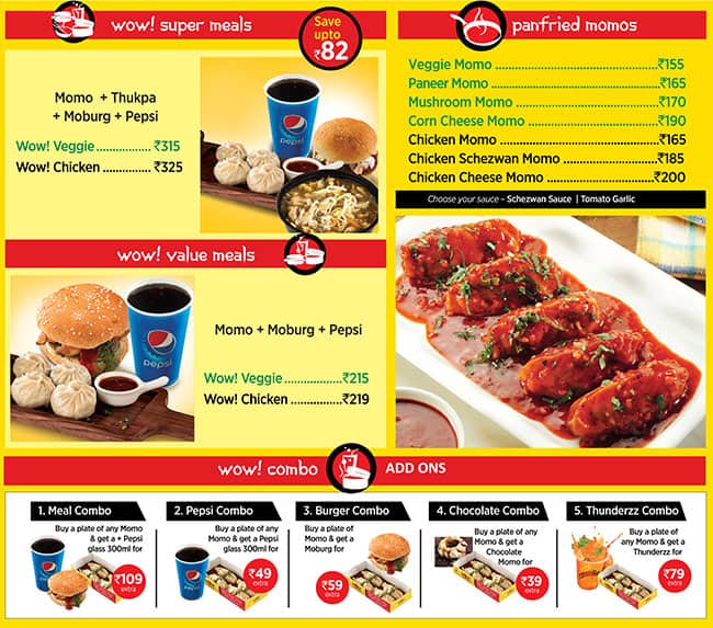 Menu at Wow! Momo, Siliguri, Shop No 39
