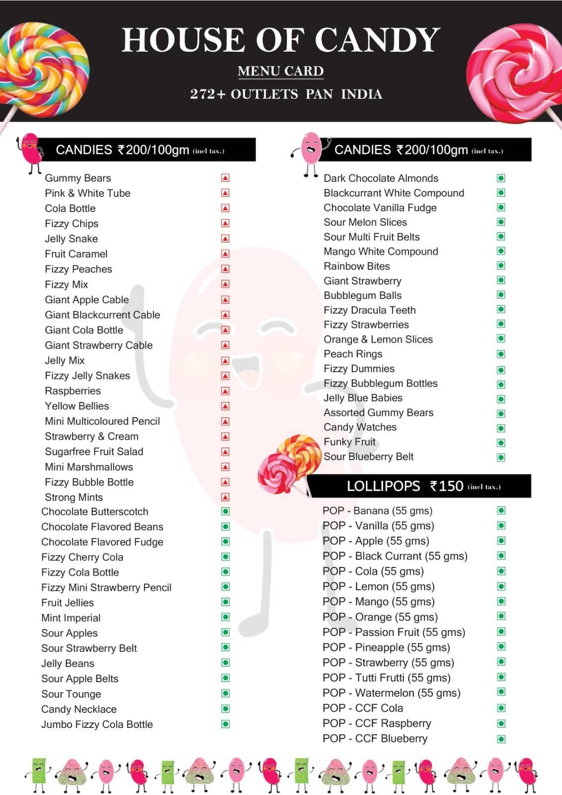 Menu of House Of Candy, Viman Nagar, Pune