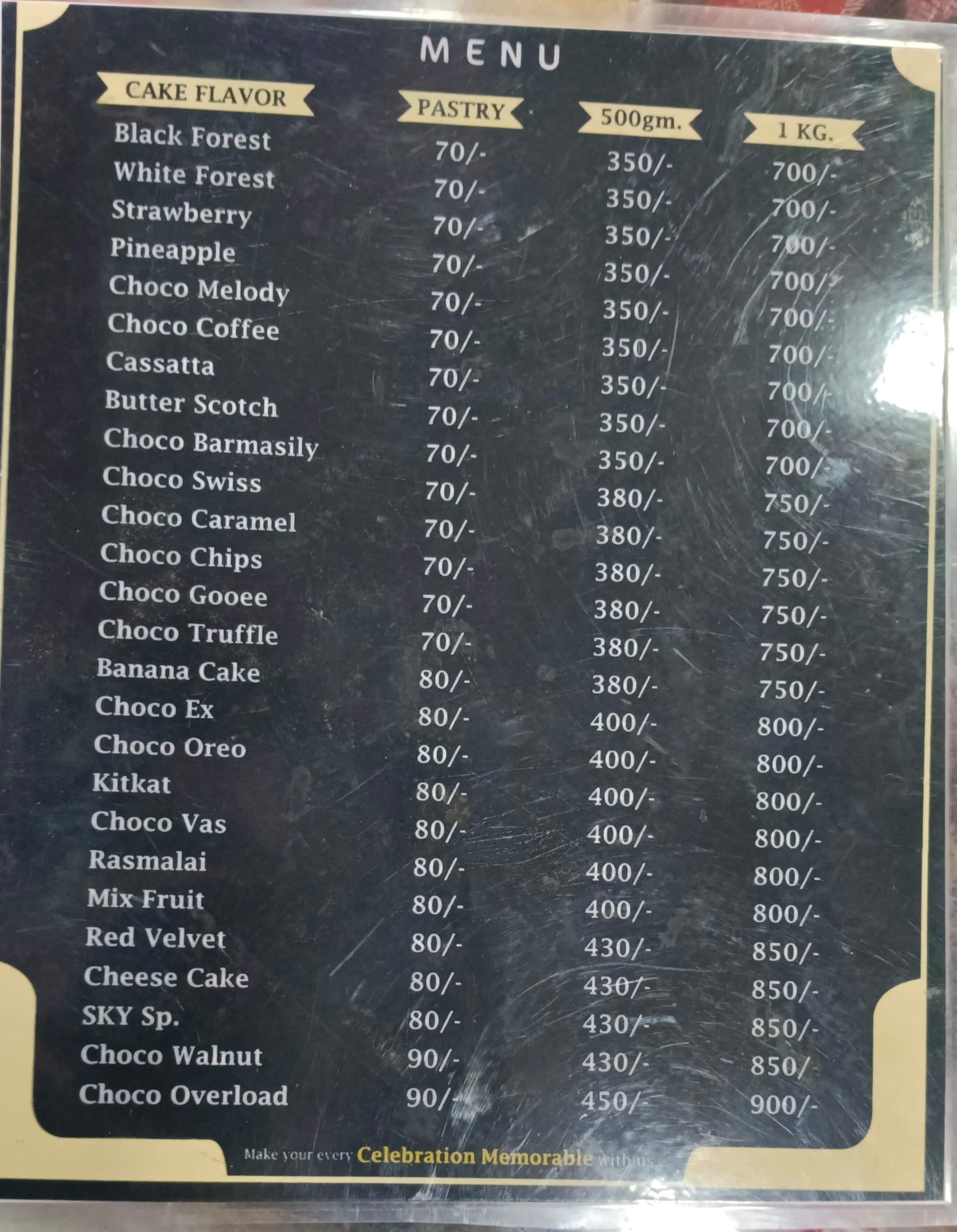 Menu of Hocco Ice Cream, Airport Gandhinagar Highway, Gandhinagar
