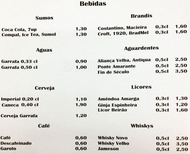Menu em Panelinha Ideal restaurante, Lisboa