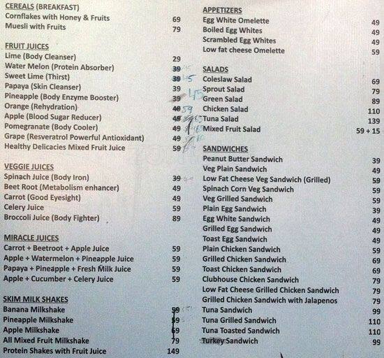 Menu at Healthy Delicacies, Hyderabad, KBR Park