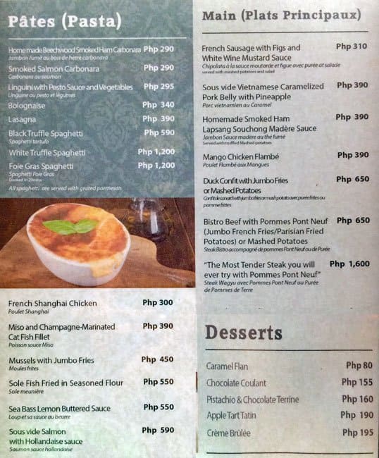 Menu at La Maison Rose - The Pink Restaurant, Cebu City, 371 Gorordo Ave