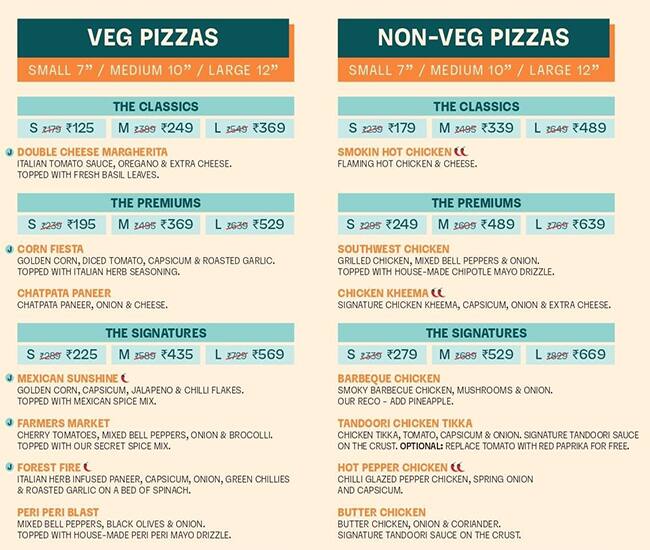 Menu of Little West Pizza, Borivali West, Mumbai