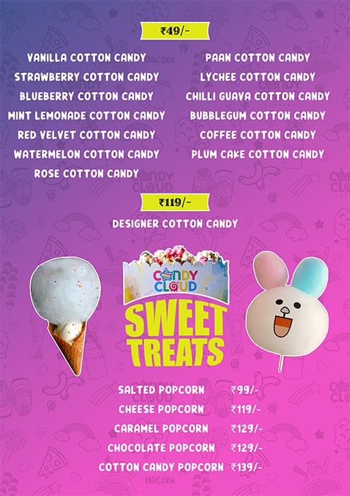 Menu of Candy Cloud Factory, Koramangala 5th Block, Bangalore