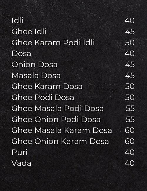 Menu of Aahaa Bhojanam, Manikonda, Hyderabad