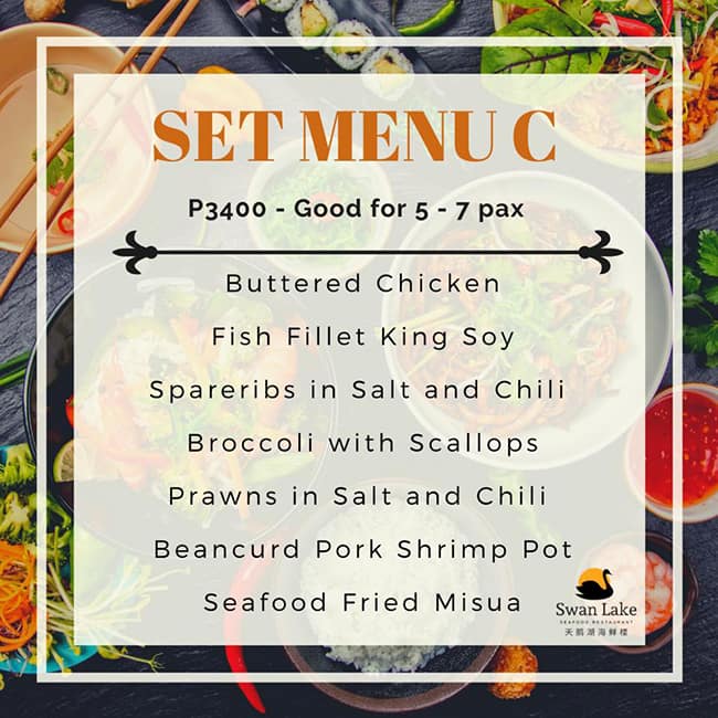 Menu at Swan Lake Restaurant, Pasay