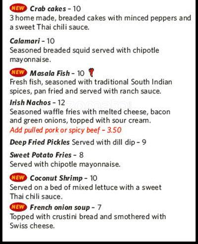 Menu at The Moose & Barrel, Toronto