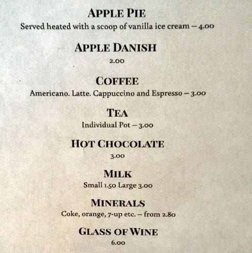 Menu at Sandymount House pub & bar, Dublin