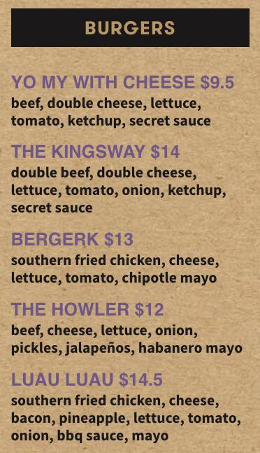 YOMG - Yo My Goodness Menu, Menu for YOMG - Yo My Goodness, Glen ...