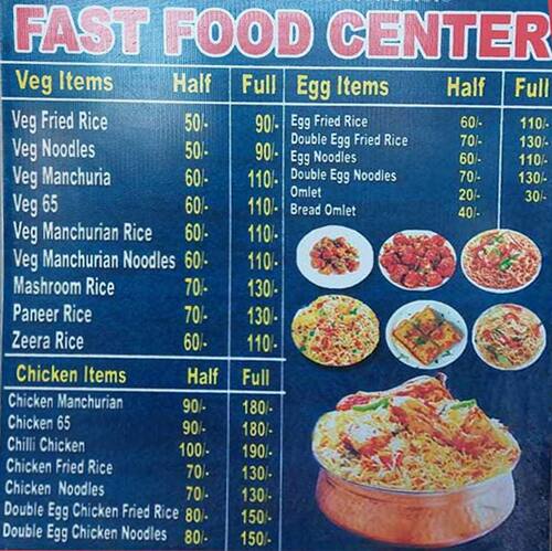 Menu of Taaza Bhojanam, Vanasthalipuram, Hyderabad