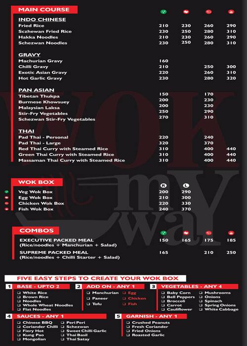 Menu at Wok My Way, Vadodara