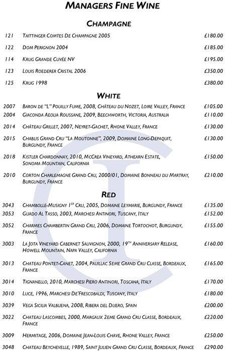 Menu at Chapter One Restaurant, Orpington, Farnborough Common