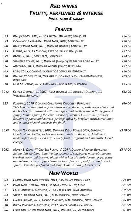 Menu at Chapter One Restaurant, Orpington, Farnborough Common