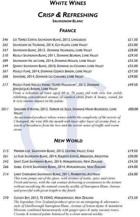 Menu at Chapter One Restaurant, Orpington, Farnborough Common