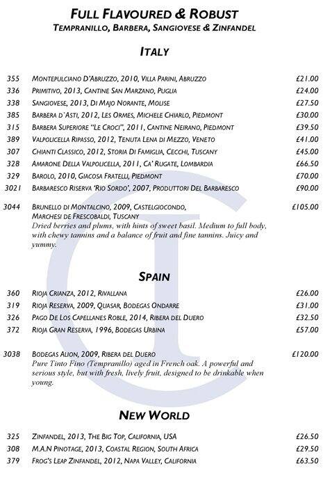 Menu at Chapter One Restaurant, Orpington, Farnborough Common