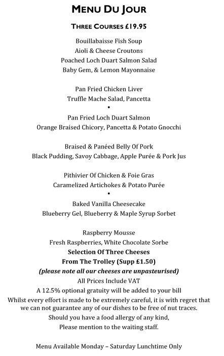 Menu at Chapter One Restaurant, Orpington, Farnborough Common