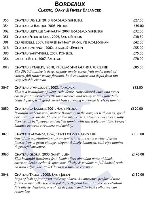 Menu at Chapter One Restaurant, Orpington, Farnborough Common