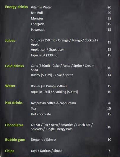 Menu at Quench Café and Deli restaurant, Sandton