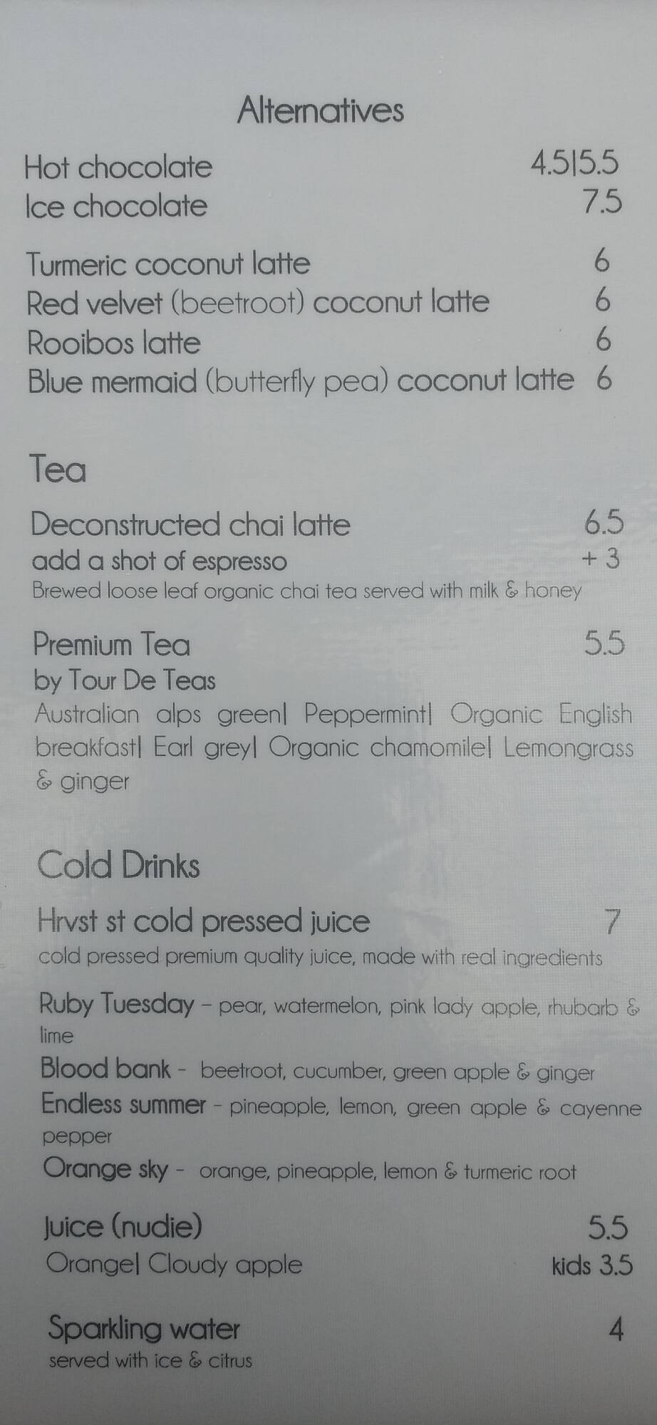 Menu at Rafter & Rose restaurant, Ipswich