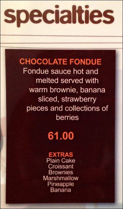 Menu at Chocolate bar, Dubai, 374C+M4R