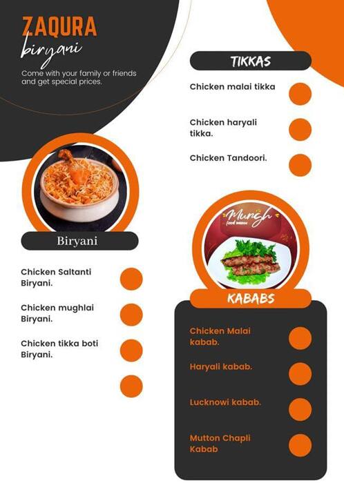 Menu of Zaqura Biryani, Laxmi Nagar, New Delhi