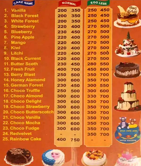 Menu of Maan Bakers Home, Sigma 2, Greater Noida