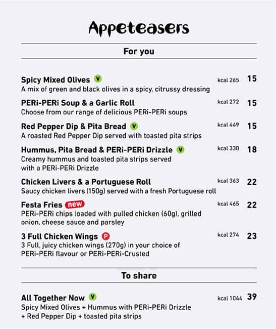 Menu at Nandos Doha Festival City restaurant, Doha, First Floor