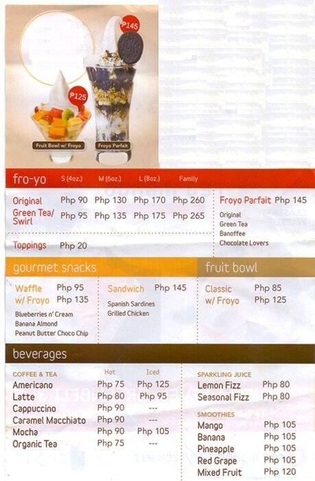 Red Mango Menu, Menu for Red Mango, Greenhills, San Juan City - Zomato ...