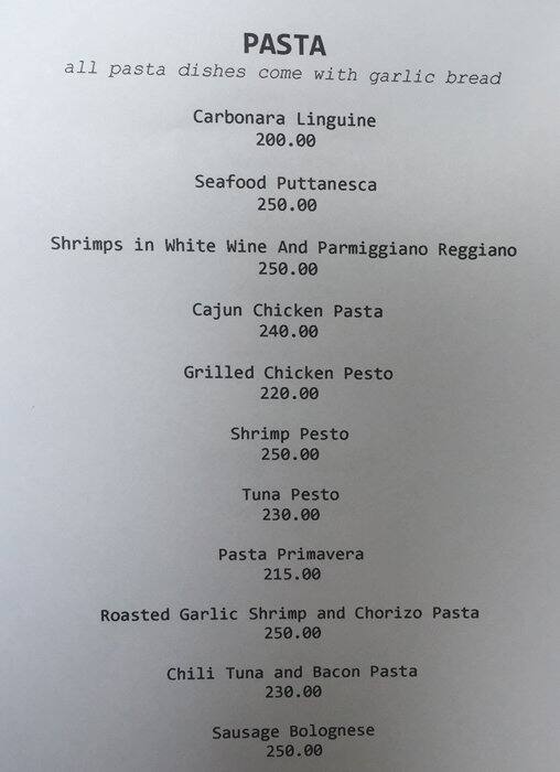 Menu at The Plantation Bar and Bistro, Makati, 102 Valero SALCEDO VILLAGE