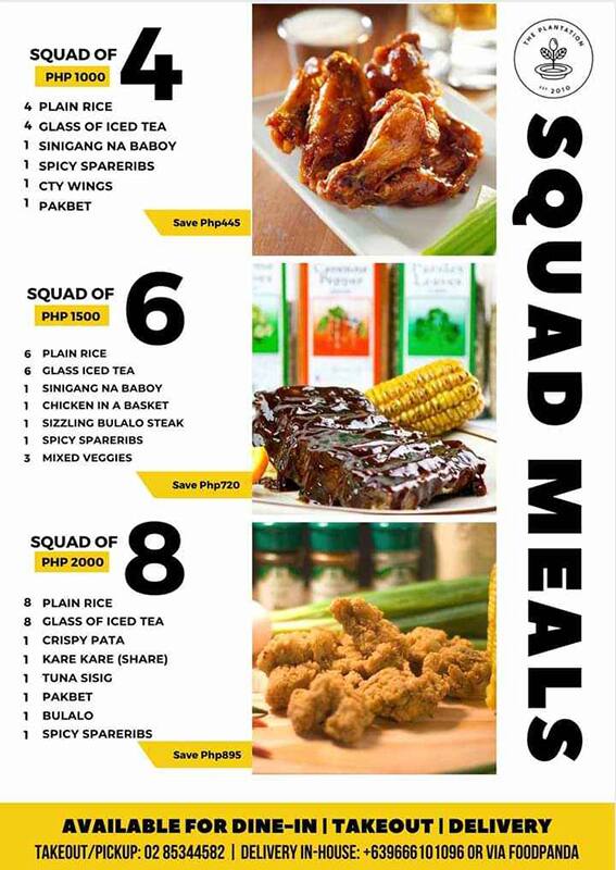 Menu at The Plantation Bar and Bistro, Makati, 102 Valero SALCEDO VILLAGE