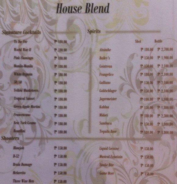 Menu at The Plantation Bar and Bistro, Makati, 102 Valero SALCEDO VILLAGE
