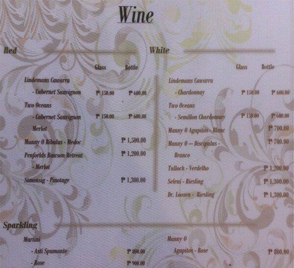 Menu at The Plantation Bar and Bistro, Makati, 102 Valero SALCEDO VILLAGE