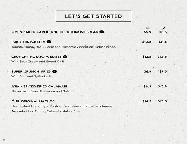 Menu at FLAVOURS CAFE, Glenbrook
