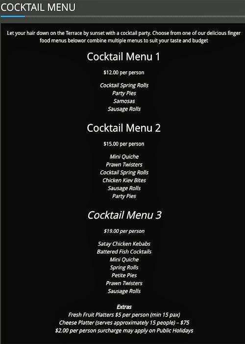 Menu at FLAVOURS CAFE, Glenbrook