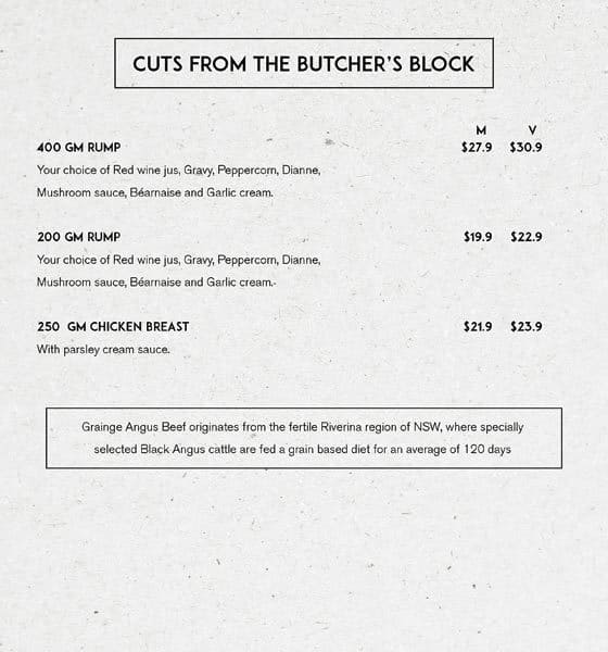 Menu at FLAVOURS CAFE, Glenbrook