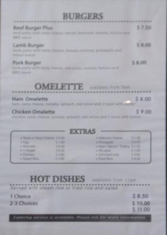 Menu at Oi Cafe, Matraville, 61-71 Beauchamp Rd