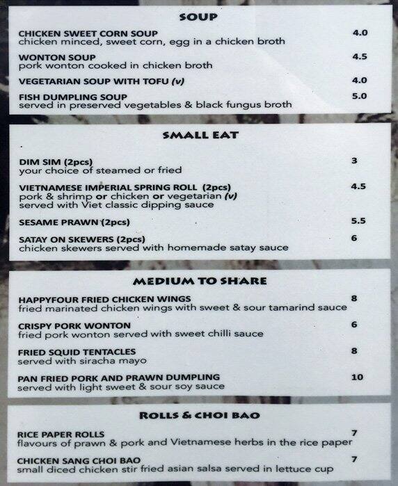 Happy Four Restaurant Menu, Menu for Happy Four Restaurant, Yarraville ...