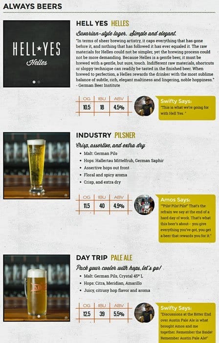 Menu at The ABGB pub & bar, Austin