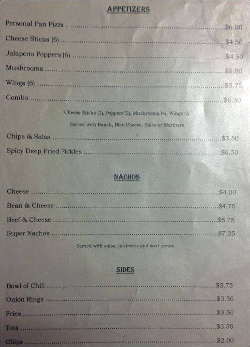 Menu at Chesterfield's Food and Spirits pub & bar, Dallas