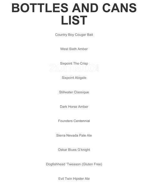 Menu at Four Pegs pub & bar, Louisville