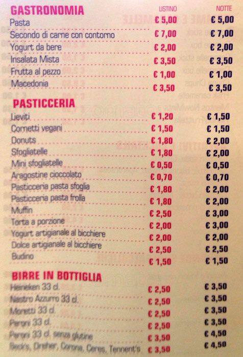 Menu da Terra Cafe, Roma