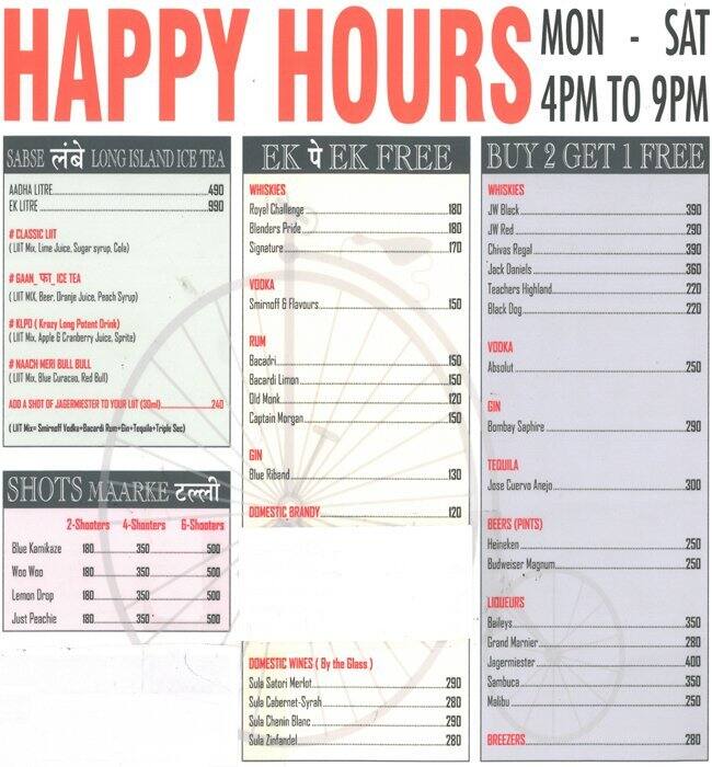 Menu at Down The Road, Navi Mumbai, Unit No. 8
