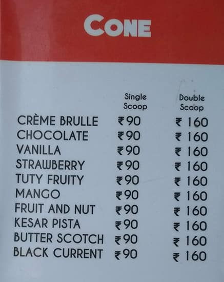 Menu at Kwality Wall’s Frozen Dessert and Ice Cream Shop, Kolkata ...