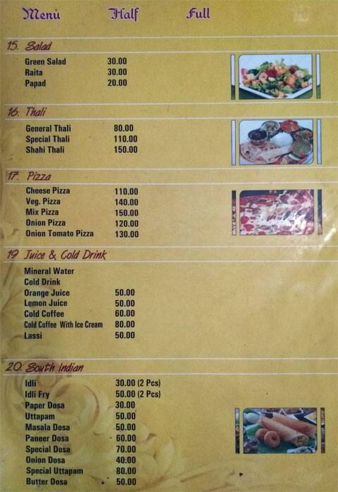 Menu at Salt & Pepper restaurant, Varanasi, B3/399