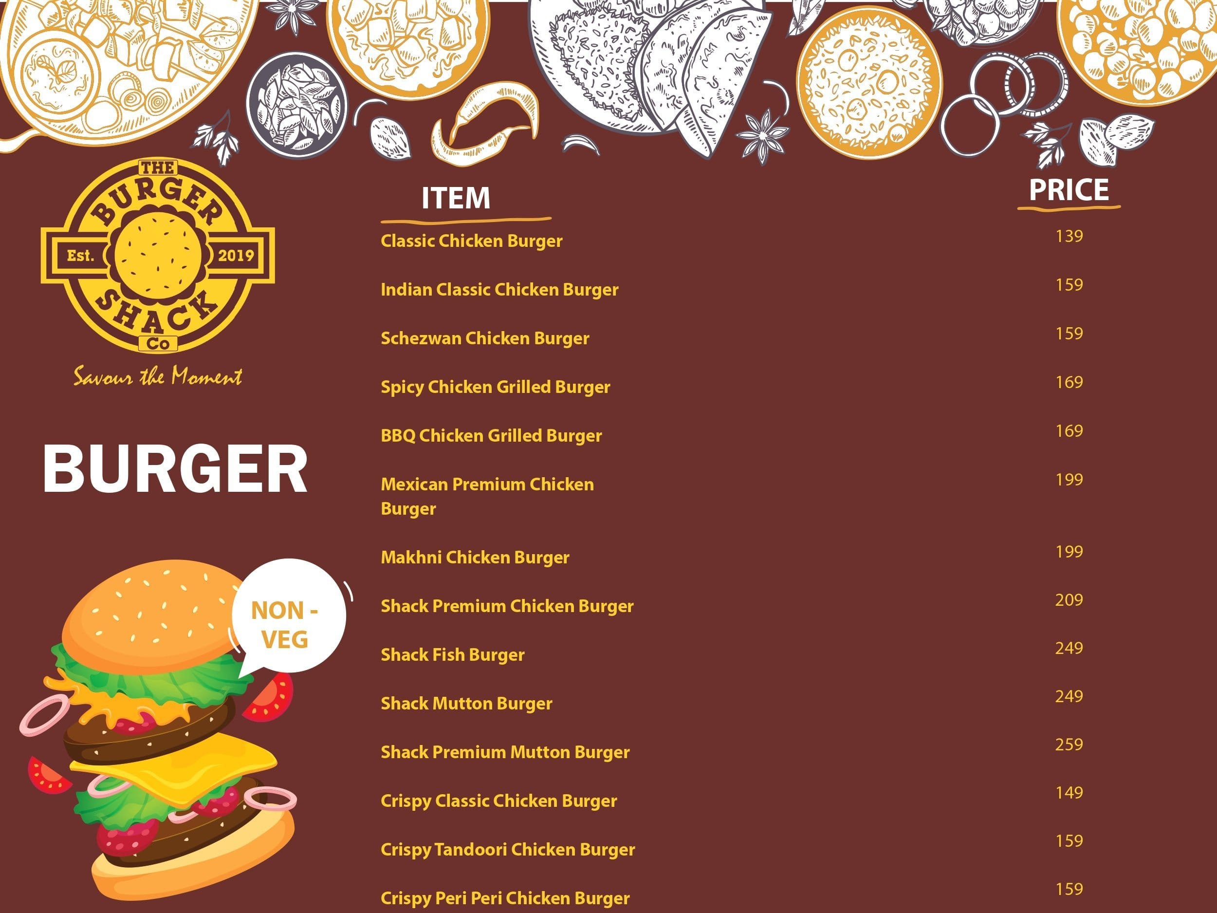Menu at The Burger Shack Co, Mumbai