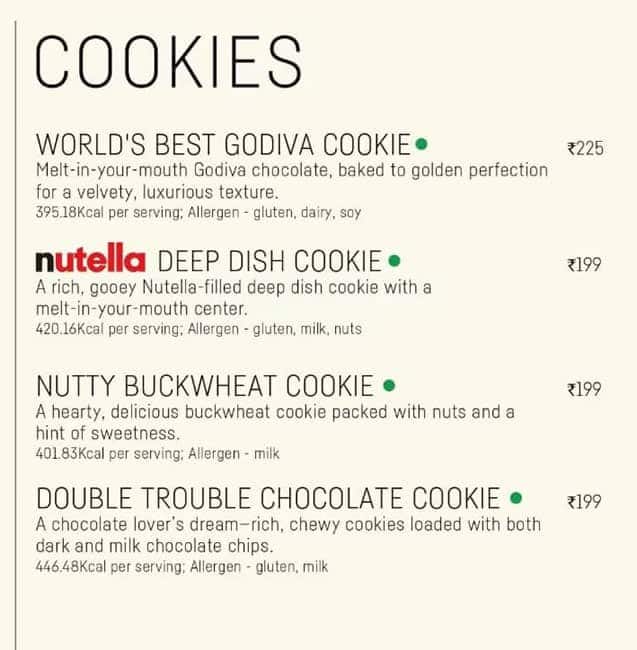 Menu of Cococart, Ghatkopar West, Mumbai