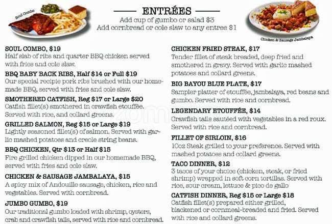 Menu at Buddy Guy's Legends club, Chicago