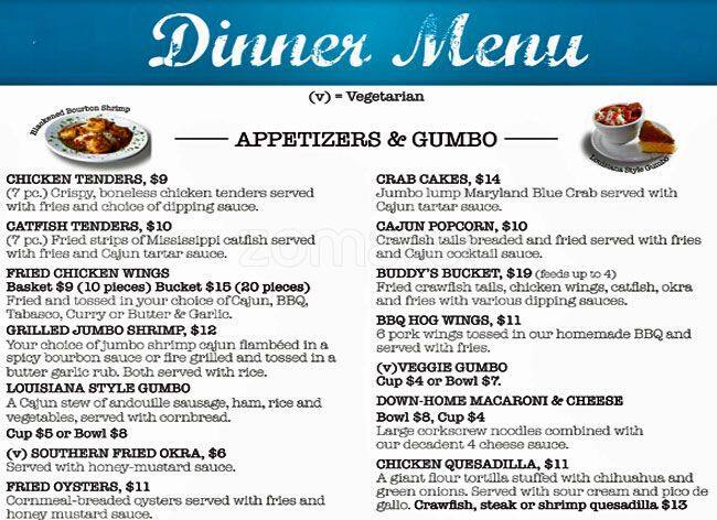 Menu at Buddy Guy's Legends club, Chicago