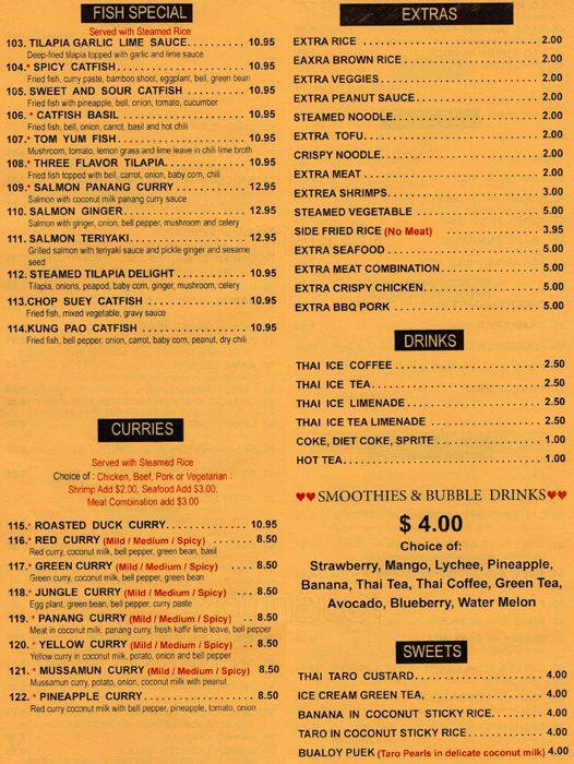 Menu at Asian Mix restaurant, Chicago