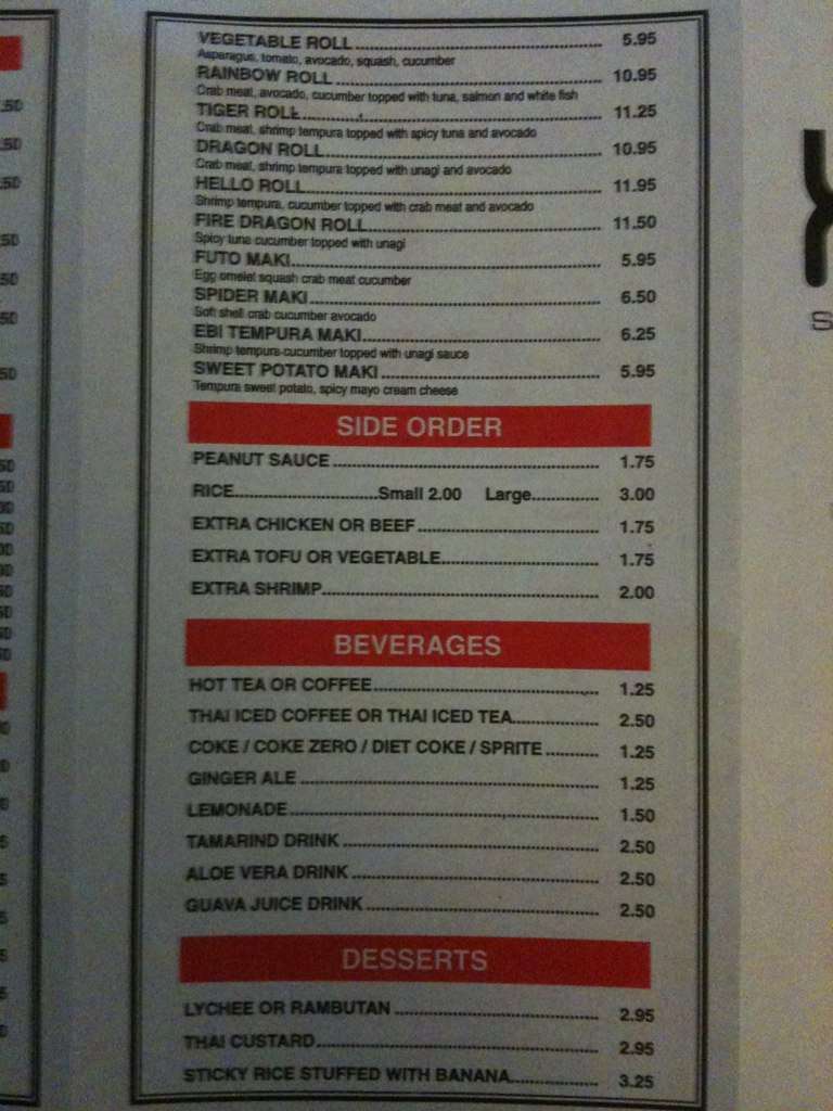 Menu at Hello Sushi restaurant, Chicago